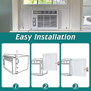 Daisypower Window Air Conditioner Side Panels Curtain Kit with Frame,Window AC Insulation Side Panel for AC Units Parts Replacement Screen (5,000 BTU)