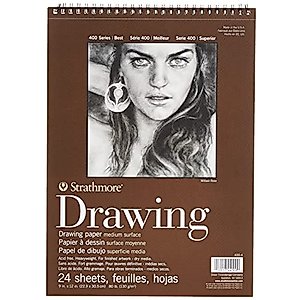 Strathmore Medium Drawing Spiral Paper Pad 9"X12"-24 Sheets -400400