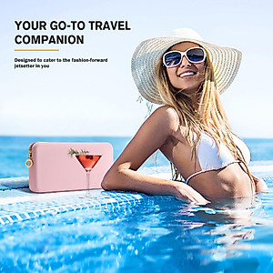 BEZOX Stylish Silicone Makeup Brush Bag - Travel Makeup Brush Holder, Portable Cosmetic Bag Zipper Pouch, Silicon Toiletry Bag Case - Pink