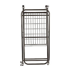 Artesa Verona Collapsible Metal Laundry Cart with Removable Basket & Canvas Bag, 20.5" L x 16.2" W x 13" H, Antique Black