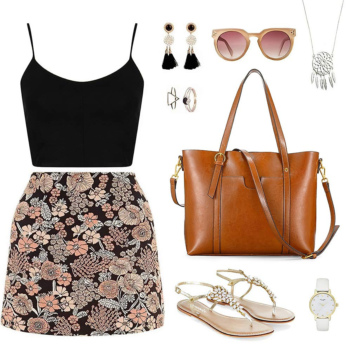 Kattee Genuine Leather Women Tote Bag Soft Handbags Vintage Shoulder Purses Fashion Top Handle Bag Large Capacity (Brown)