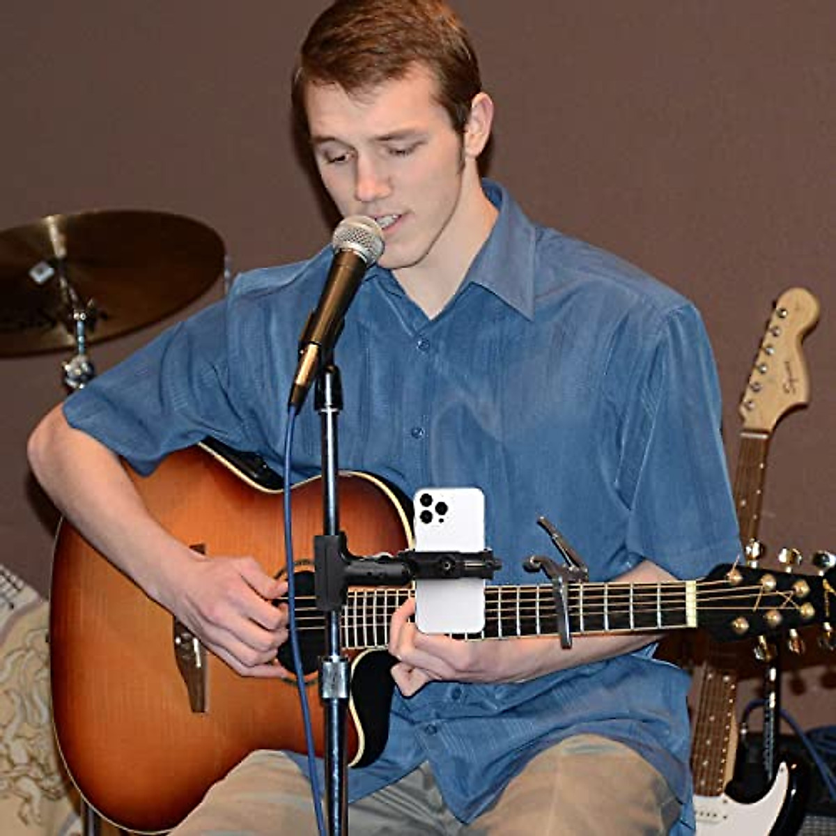 Mippko Clip Clamp Phone Holder,Compatible with 3.5~7.5 inch iPhone/Samsung Galaxy/Nexus/HTC/LG/Huawei/Smart Phones, 360°Adjustment Mount No Any Tools Drilling