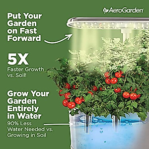 AeroGarden Harvest Elite with Gourmet Herb Seed Pod Kit - Hydroponic Indoor Garden, Stainless Steel