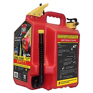 Surecan 5 Gallon Container Type II - Rotating Spout, Self-Venting, & Spill Free, Ideal Large Five Gallon Safety Storage Can (Red, SUR5SFG2)