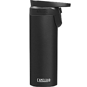 CamelBak Forge Flow Coffee & Travel Mug, Insulated Stainless Steel - Non-Slip Silicon Base - Easy One-Handed Operation - 16oz, Black