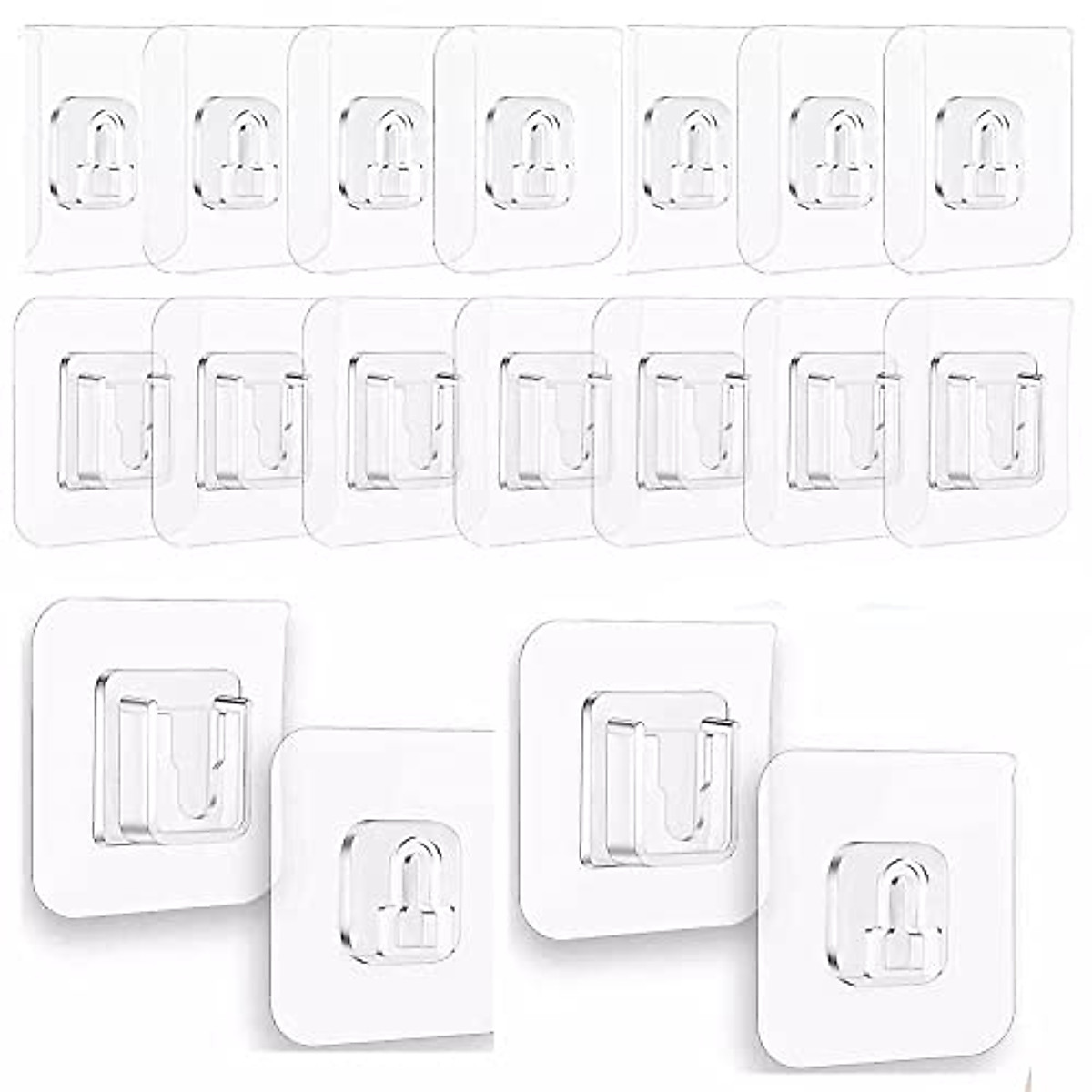 wjq&linyuzi 10pcs Double-Sided Adhesive Kitchen Wall Hook Hanger Strong Transparent Wall Storage Sucker for Kitchen Bathroom Hooks, Clear