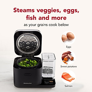 KitchenAid Grain and Rice Cooker 8 Cup with Automatically Sensing Integrated Scale + Water Tank, KGC3155BM