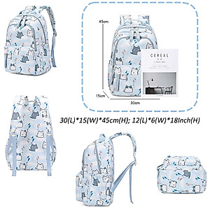 Cute Cat Casual Daypack Teens Elementary School Backpack Students Bookbag for Girls Boys