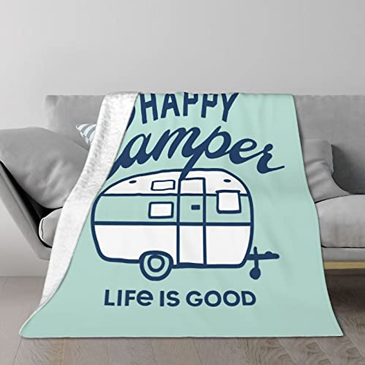 Plush Air Conditioning Throw Blanket, Camping Ultra-Soft Cozy Plush Blankets for Bed Couch Chair Office Living Room 50"x40".