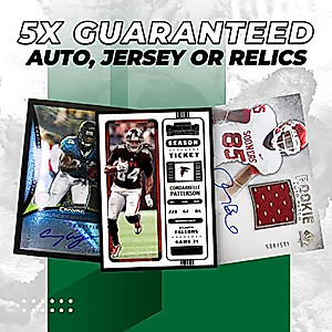 NFL Football Card Hits Mystery Pack | 5X Autograph, Jersey or Relic Cards Guaranteed | Unsorted & Unpicked | Genuine Chance to find Rare & Valuable Cards | Authentic | by Cosmic Gaming Collections