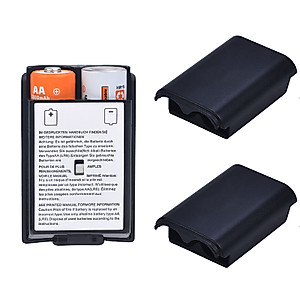 4 Pack Battery Pack Cover Shell Case for Xbox 360 Wireless Controller (2*Black, 2*White)