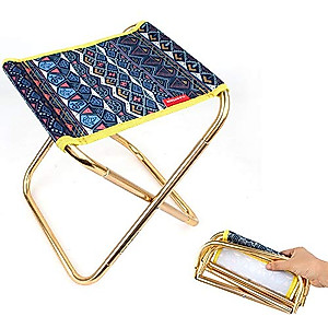 CHENGHUIXIN Lightweight Outdoor Folding Chair Aluminum Alloy Portable Fishing Chair for Picnic Barbecue Camping (Color : Picture Color, Size : Free)
