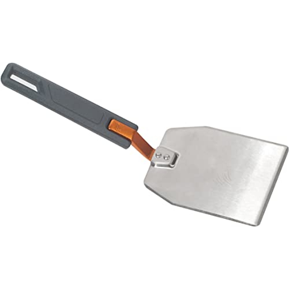 Blackstone 5294 Foldable 2 Piece Hamburger Spatula Flipper and 1 BBQ Tong-Flex Fold Model Stainless Steel-Easy to Carry and Clean Griddle Accessories Tool Set, Black, Orange