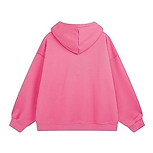 Lafaguw Zip Up Hoodie for Women Cross Graphic Hoodies Y2k Jacket Fashion Aesthetic Sweatshirt Gothic Clothes Pink-L