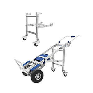 Powered Stair Climbing Foldable Hand Truck with Auto Edge Brake - 375LBS Capacity Multi-Purpose Aluminum Stair Climber Hand Truck Moving Dolly with Retractable 4th Wheel Attachment