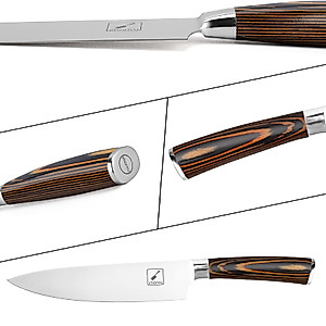 imarku Chef Knife - Pro Kitchen Knife 8 Inch Chef's Knives Japanese SUS440A Stainless Steel Sharp Paring Knife with Ergonomic Handle, Orange Handle, Christmas Gifts for Women Men