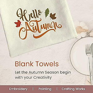 Flour Sack Kitchen Towels | Christmas DIY Towel | Cotton Blank Towel | Tea Towel Crafting Embroidery | Thick Absorbent Quick Dry | Baking Bread Proofing Linen Cover, Natural 18"x28" - Pack of 3