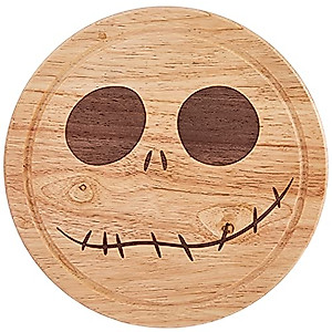 TOSCANA - a Picnic Time brand Disney Classics Nightmare Before Christmas Circo Board & Knife Cheese Board and Knife Set, 10.2 inches Diameter, Jack - Parawood