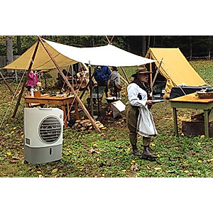 Hessaire MC18M Portable Evaporative Cooling Fan, Indoor/Outdoor Low Humidity Environments, 1300 CFM, 500 sq. ft., 2-Speed Fan, 53.4 dB, White