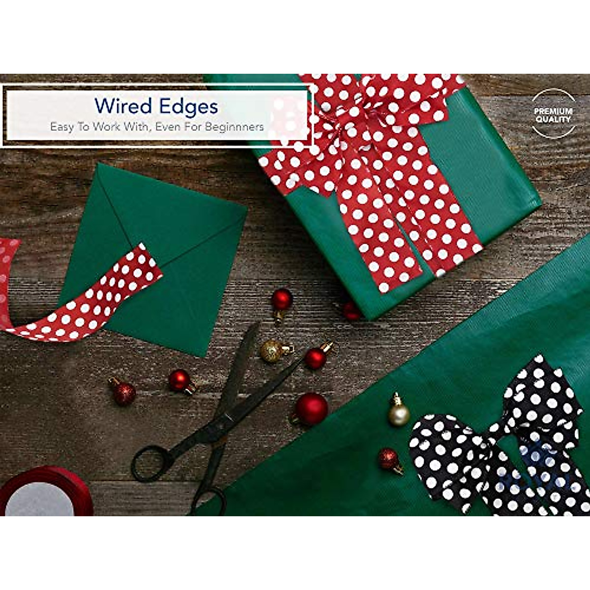 Royal Imports Polka Dot Ribbon, 2.5" (#40) Christmas Ribbon Circle Design for Floral, Craft, Holiday Decoration, 25 Yard Roll (75 FT Spool) - Red/White