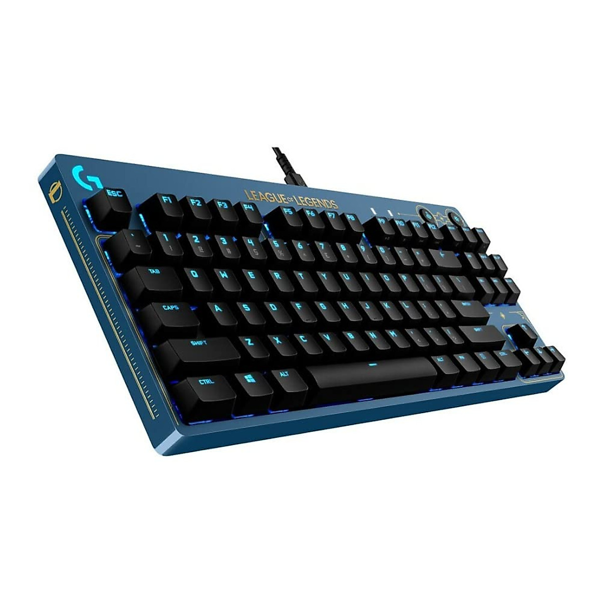 Logitech G PRO Mechanical GX Brown Tactile Switch Gaming Keyboard (League of Legends Edition) Bundle with Palm Rest and 4-Port USB 3.0 Hub (3 Items)