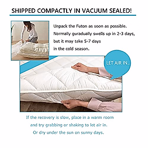 EMOOR Japanese Futon Mattress CLASSE Twin Made in Japan White, Foldable Floor Sleeping Bed Tatami Mat