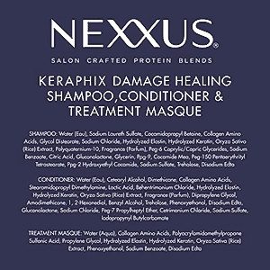 Nexxus Keraphix Shampoo and Conditioner and 3 Hair Repair Masks Treatment System (5 Pack) , Damaged Hair Treatment 33.8 oz, 2 Count & 1.5 oz, 3 Count