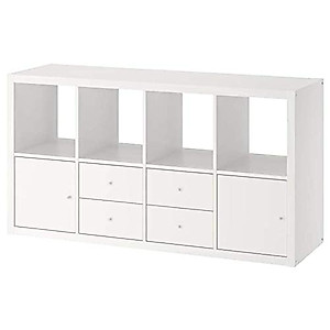 IKEA Kallax Shelf Unit with 4 Inserts White 30 3/8x57 7/8 592.783.07