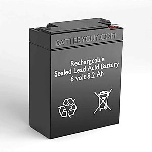 BatteryGuy WKA6-8.2F Replacement 6V 8.2Ah SLA Battery Brand Equivalent (Rechargeable) - Qty of 1