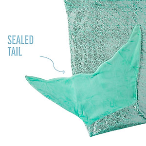 PixieCrush Mermaid Tail Blanket for Teenagers/Adults & Kids Thick, Plush Super Comfy Fleece Snuggle Blanket with Double Stitching, Keep Feet Warm (Small, Shiny Green)