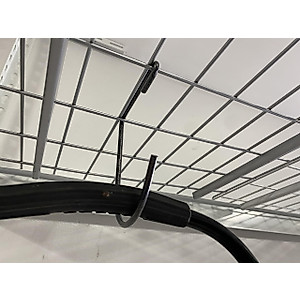 RACK YOUR GARAGE Overhead Rack Hooks for Hanging from Ceiling Rack and Wall Shelving Deck, Heavy Duty Bike Hooks - Gray (Set of 4)