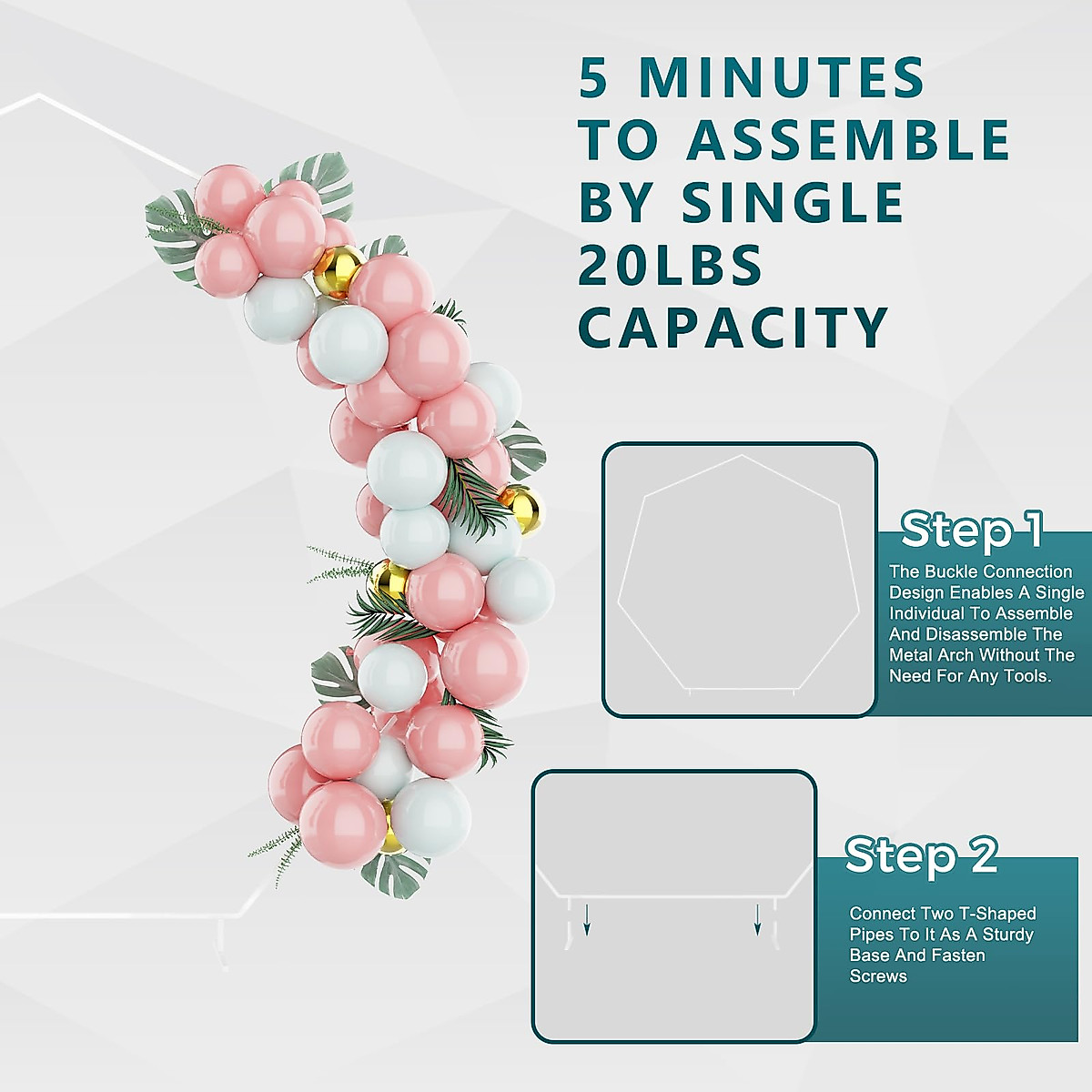 8FT Wedding Arch Round Backdrop Stand, Circle Metal Floral Balloon Arch Stand for Birthday, Backdrop Stand for Parties, Bridal Shower Anniversary Ceremony Candy Tables Celebration, Gold