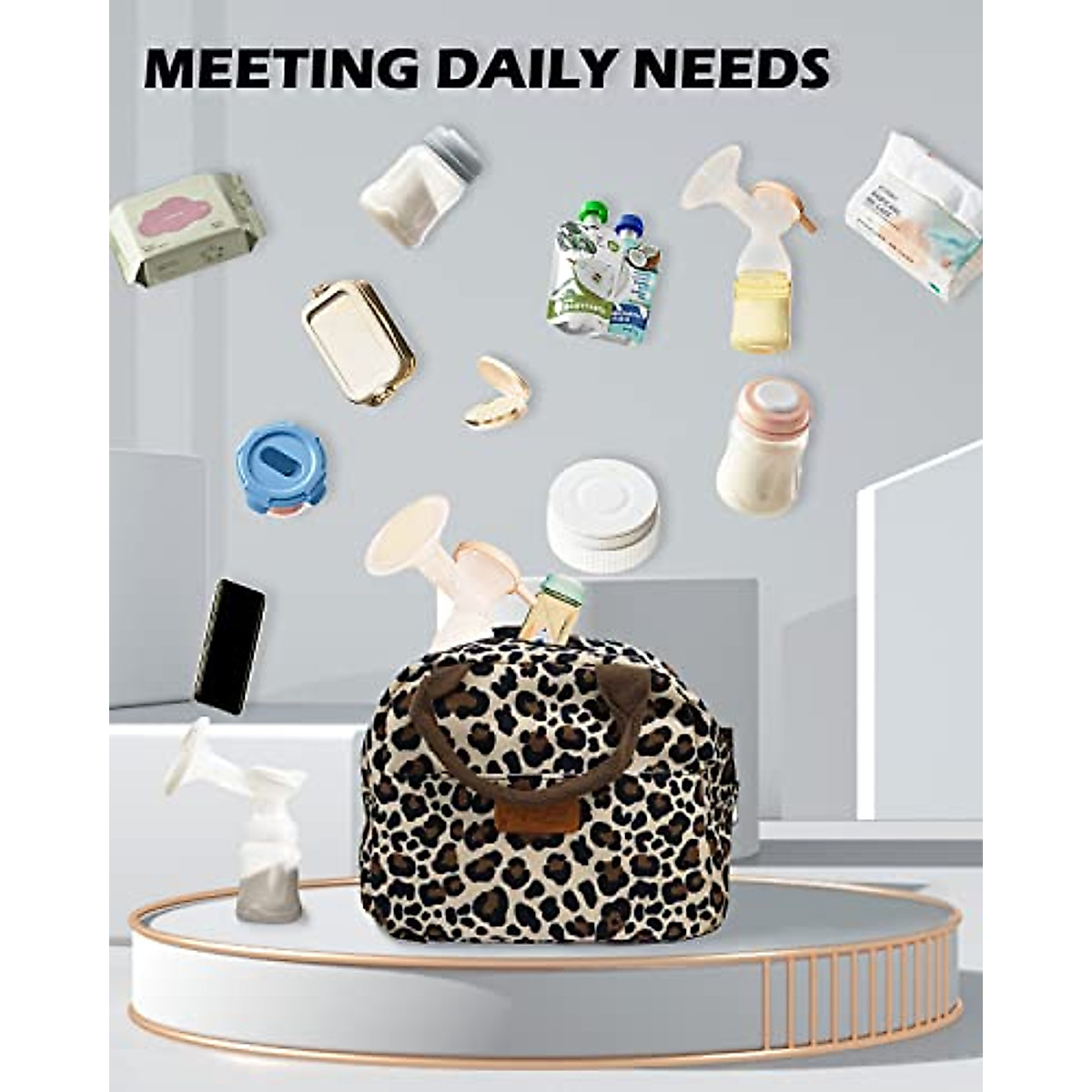 MoHern Leopard Lunch Bag for Women, Insulated Lunch Bag for Adult, Lunch Bag Women, Womens Lunch Bag for Work, Travel or Picnic (Leopard)