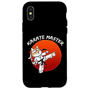 iPhone X/XS Funny Shiba Inu Uni Dog Red Holey Karate Master Japan Love Case