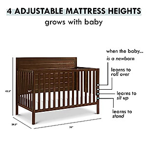 Carter's by DaVinci Morgan 4-in-1 Convertible Crib in Espresso, Greenguard Gold Certified