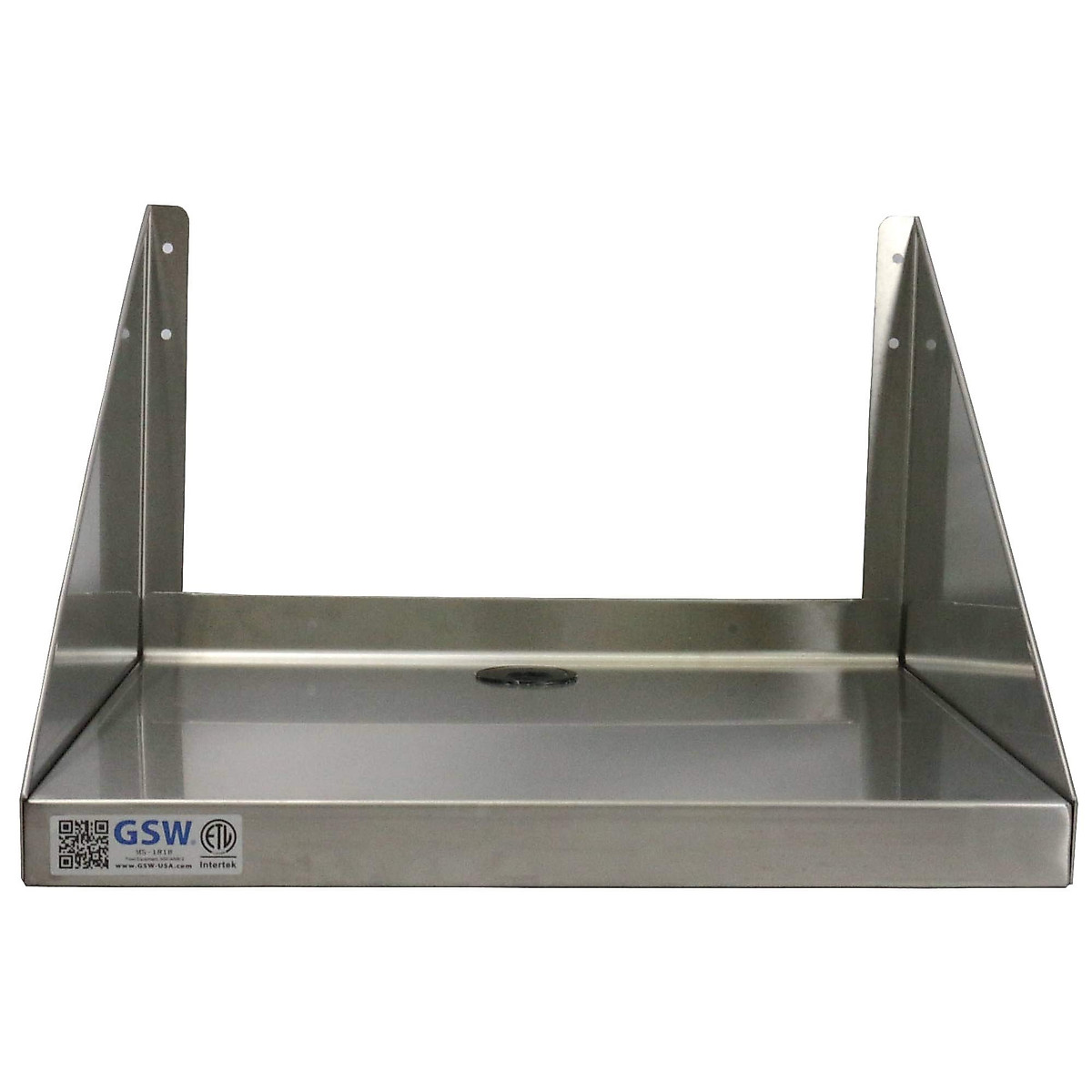 GSW Stainless Steel Reinforced Edge Wall Mount Microwave Oven Wall Shelf NSF Approved (18" W x 18" L x 12" H)