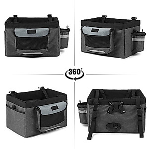 Lixada Foldable Front Bicycle Basket Removable Bicycle Pet Basket Pet Dog Cat Rabbit Carrier Camping Tote Bag