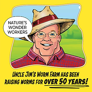 Uncle Jim's Worm Farm 5000 Count Red Wiggler Composting Worms Mix for Garden Soil or Fishing | Starter Pack of Compost Worms Improves Soil Structure and Quality for Healthier Gardens