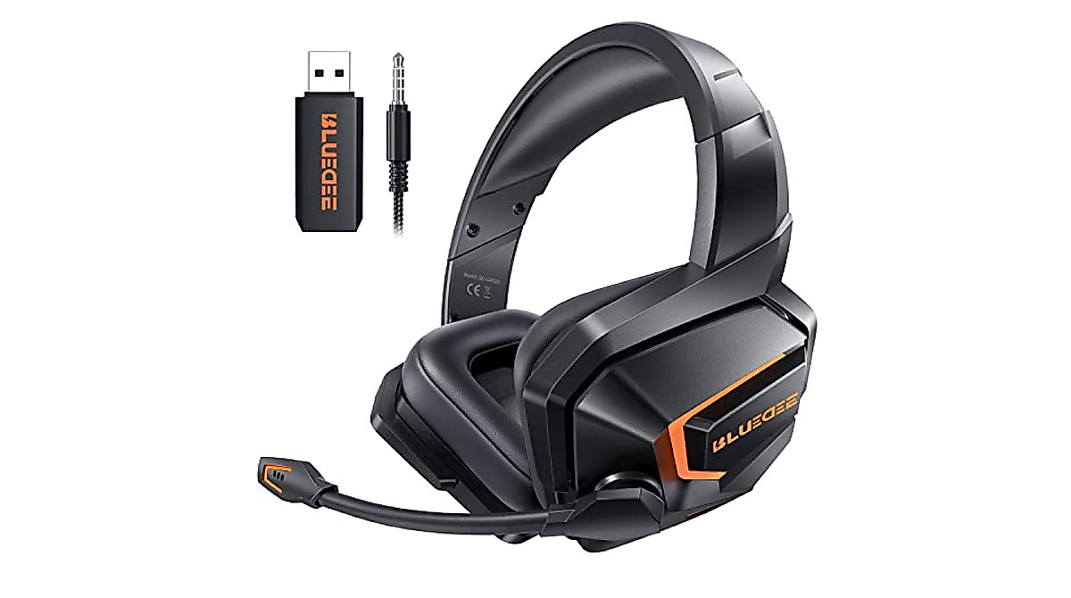 DEEBOX Wireless Gaming Headsets with Mic for PC PS4 PS5 Playstation 4 5, Bluetooth USB Gamer ...