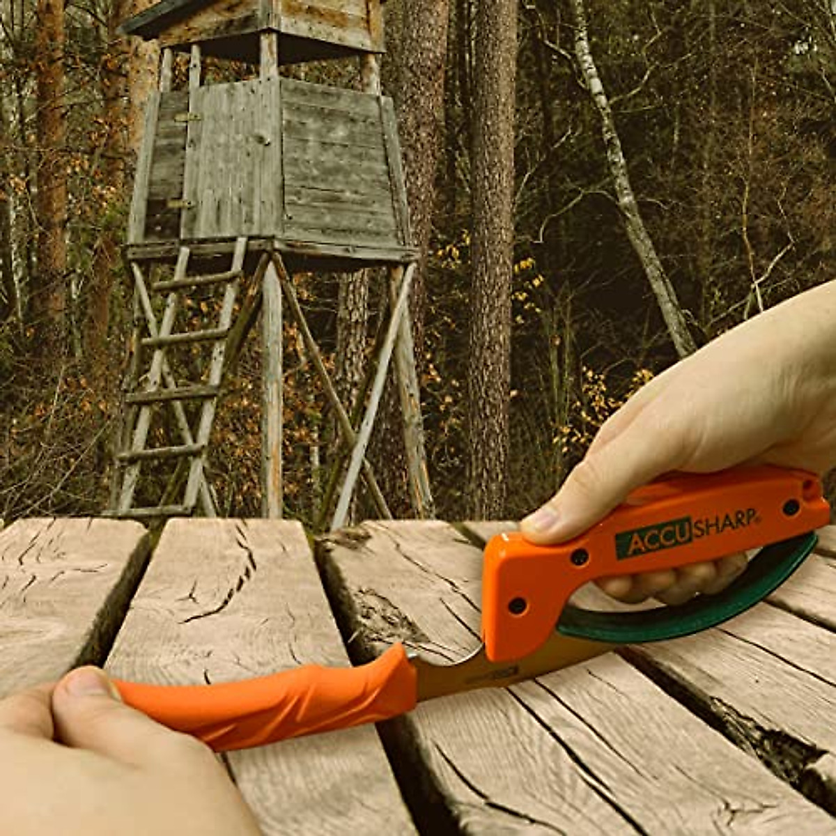 AccuSharp Hunting Kit, 9 Piece Processing Kit with 3 Hunting Knives, Bone Saw, Ribcage Spreader, Zip Ties, Gloves & Knife Sharpener, Complete Game Processing Kit with Case