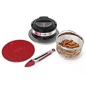 Zavor 8 in 1 Air Fryer Lid for 6Qt & 8Qt Stovetop Pressure Cookers, Multicookers, Instant & Stock Pots | with Accessories: Stainless Steel Frying Basket, Silicone Mat, Cooking Tongs & Recipe eBook