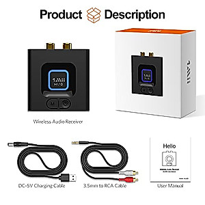 1Mii Bluetooth Receiver for Audio (Ivory Black)