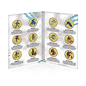 FANTASY CLUB Complete Pack The Official X Men Commemorative Complete Collection – 12 Coins/Medals of The Most Memorable Characters from The Best Loved Films. Au Plated and Colored + Decorative Album.