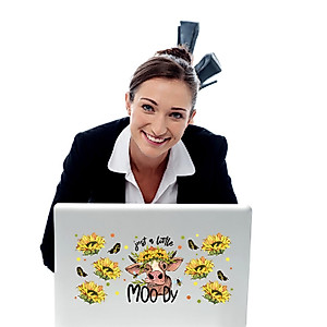 UV DTF Cup Wrap Transfer Stickers for Glass, 9 Sheet Rub on Transfers for Crafting, UV DTF Transfer Waterproof Sticker for 16OZ Libbey Glass Cups Furniture Craft Wood DIY Crafts (Farmhouse Cow)