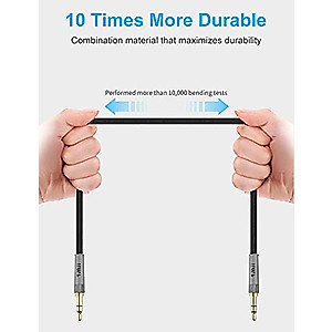 1mii Audio Cable 3.5mm Male to Male, (6.5ft) Nylon Braided Auxiliary Aux Cord, Audiophile Level Hi-Fi Sound for Car/Home Stereos, Speakers and Audio Device with 3.5 mm Aux Port