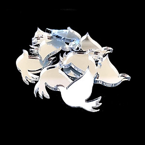 Super Cool Creations Doves (5 Left & 5 Right) Shaped Crafting Mirrors, Set of 10, Many Colours, Shatterproof Acrylic, Green, Pack of 10 x 4cm