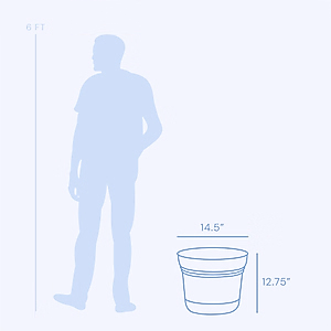 Bloem Saturn Round Planter with Saucer Tray: 14" - Earthy Yellow - Durable Plastic Pot, Matte Finish, Removable Saucer, for Indoor & Outdoor Use, Gardening, 5 Gallon Capacity