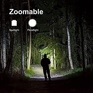 YXQUA USB Rechargeable Flashlights, 8381 High Lumens Lights, 3 Modes, Zoomable & Waterproof Super Bright Flash Light for Camping, Hiking, Emergency Hurricane(5.1 in)