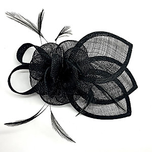 C.Garopl Accessories Fascinators Hats Women Vintage Wedding Fashion Headband Clip Church Cocktail Dresses Headwear Tea Party (Black-01)