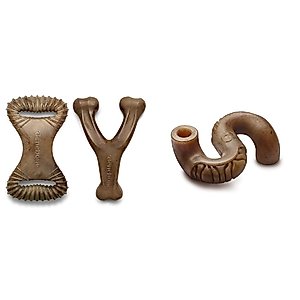 Benebone 2-Pack Wishbone/Dental Durable Dog Chew Toys & Tripe Bone Durable Dog Chew Toy for Aggressive Chewers, Real Tripe, Made in USA, Medium